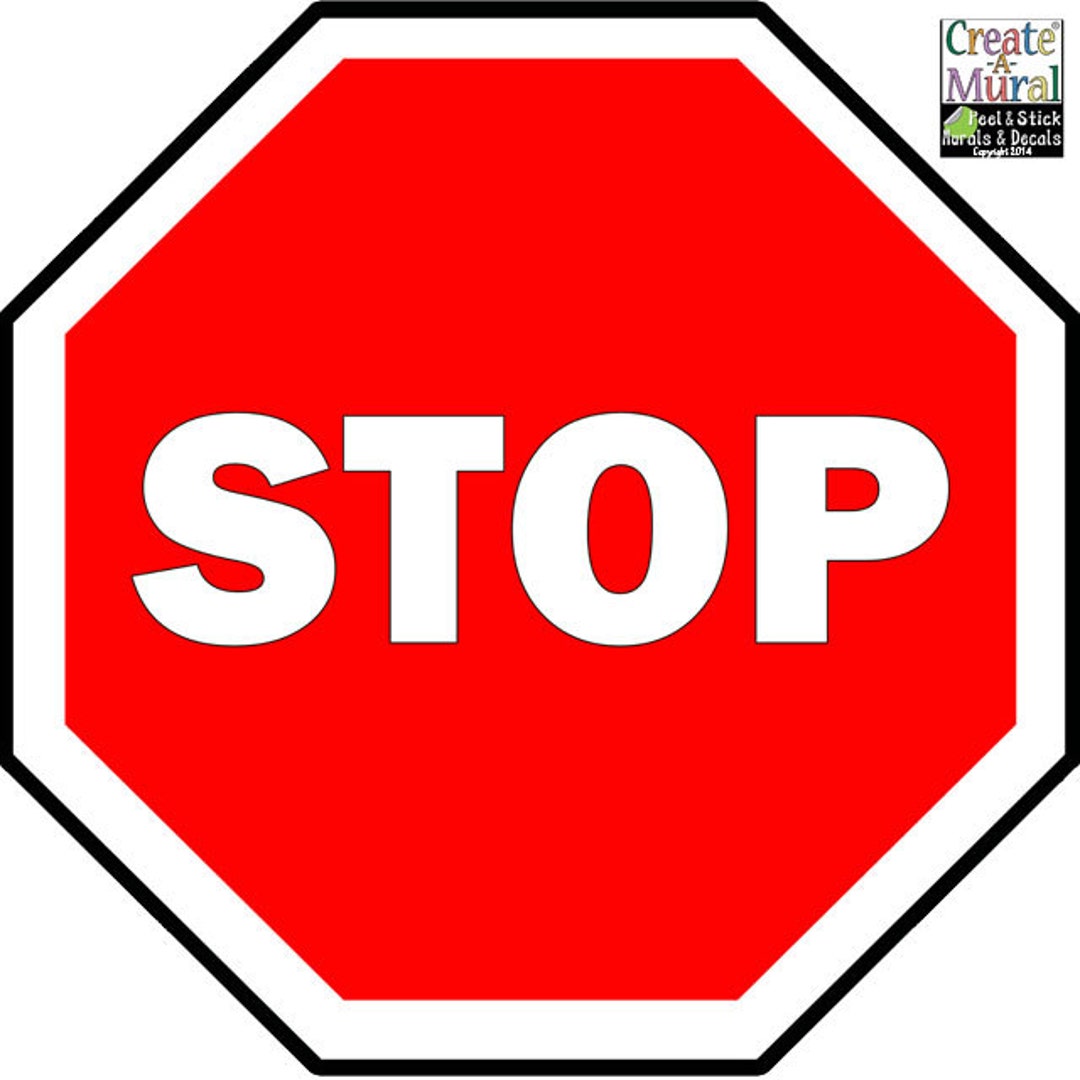 Stop Sign Wall Decal - Etsy