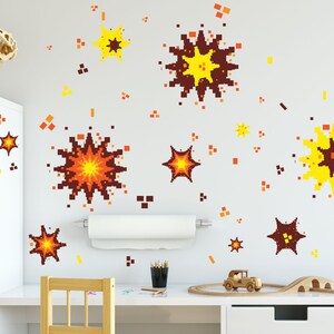 Video Game Explosion Wall Decals, Boys Room Decor, Vinyl Graphic Wall ...