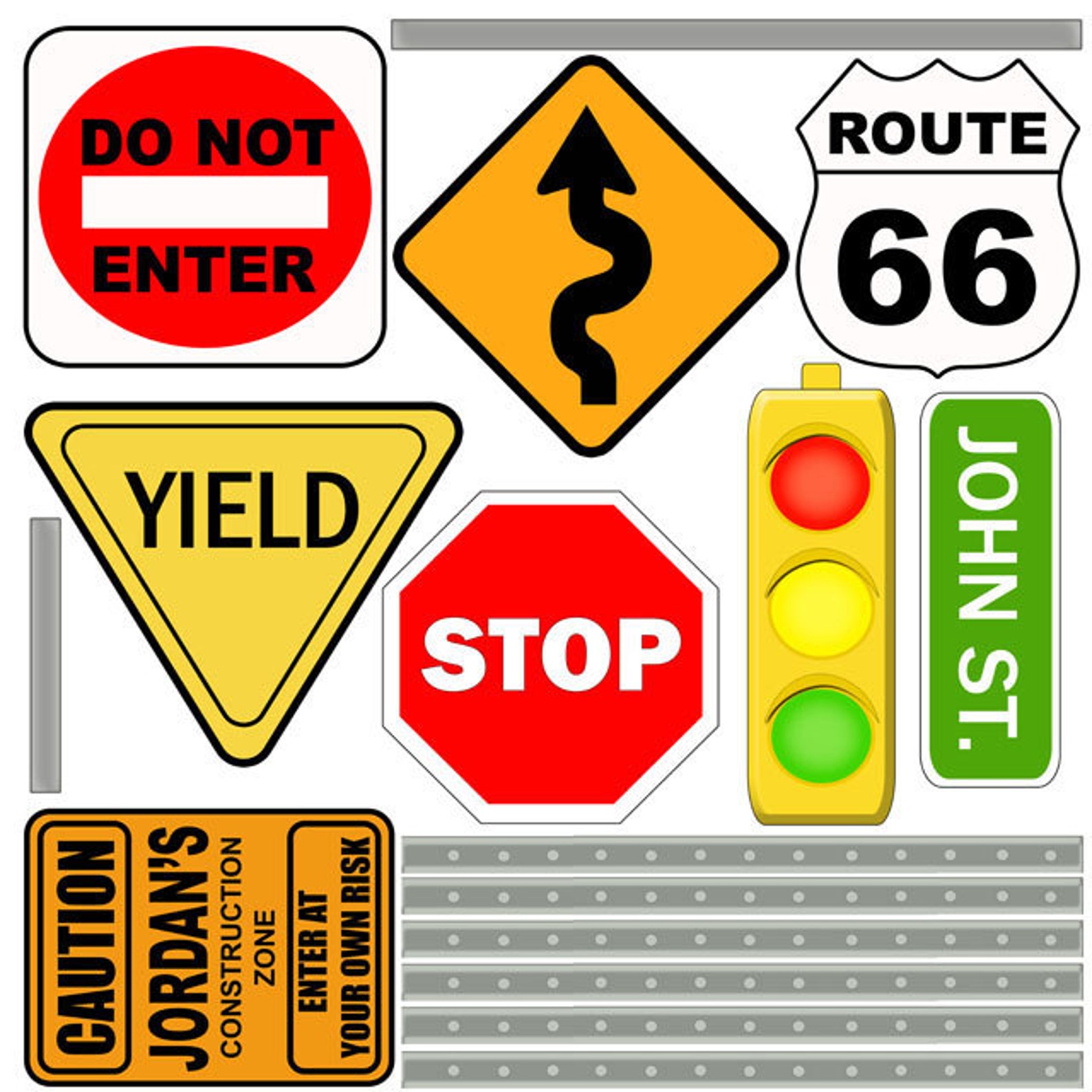 Street Sign Mural Decals custom Road Sign Wall Decals, Playroom Kids ...