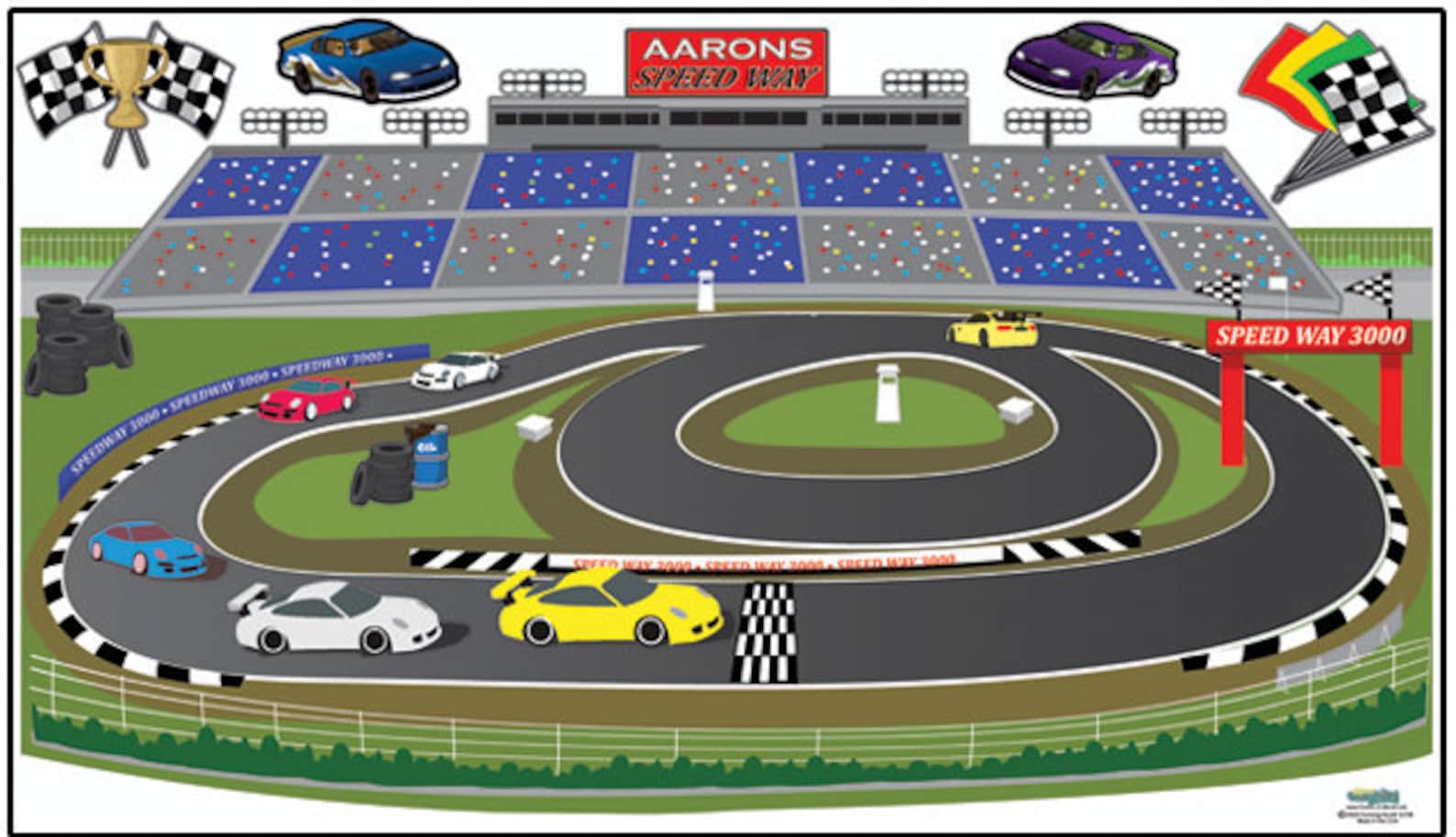 Race Track Wall Mural Kids Room Decor Stickers for Boys - Etsy