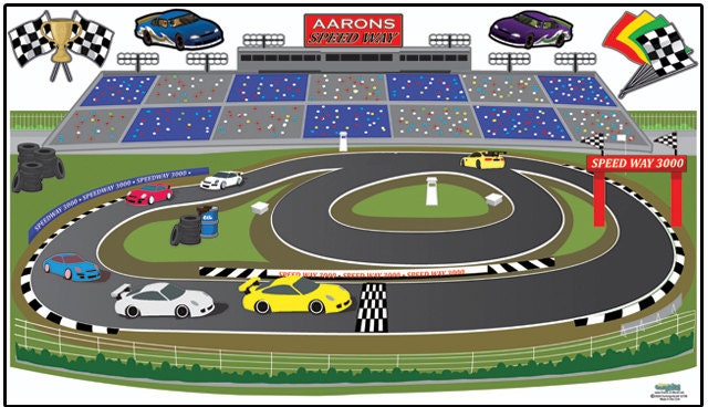 Race Track Wall Mural, Kids Room Decor Stickers for Boys Bedrooms ...