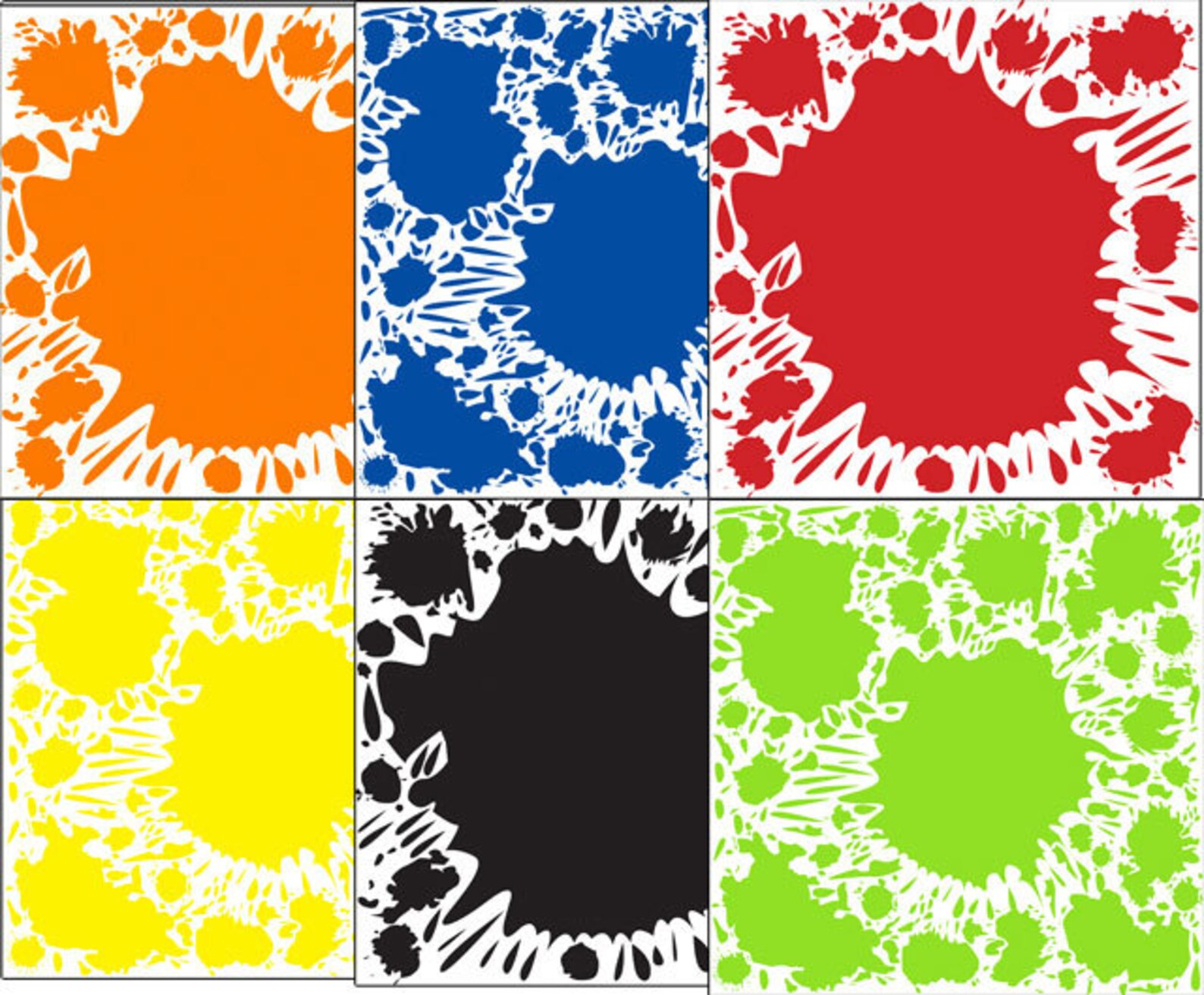 Paint Splat Wall Decals, Vinyl Splatter Wall Stickers Playroom Kids ...