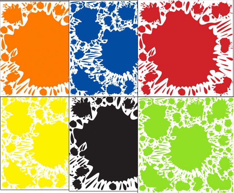 Paint Splat Wall Decals, Vinyl Splatter Wall Stickers Playroom Kids ...