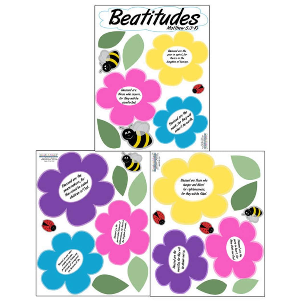 Beatitudes Wall Decals ~blessed Are The... Matthew 5:3-10 Kids ...