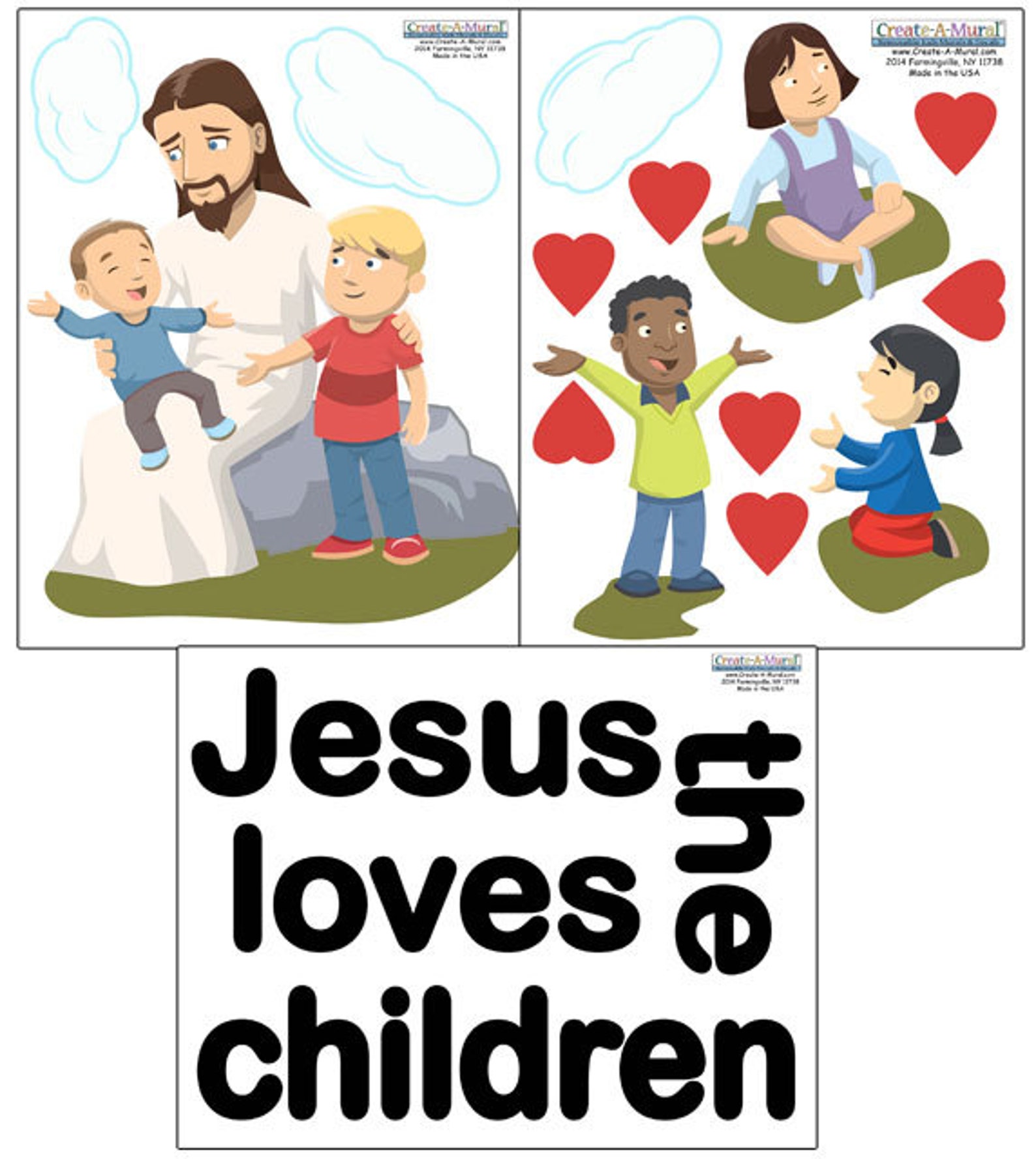Kids Wall Decals, Church Wall Decor, Jesus and the Children Wall ...
