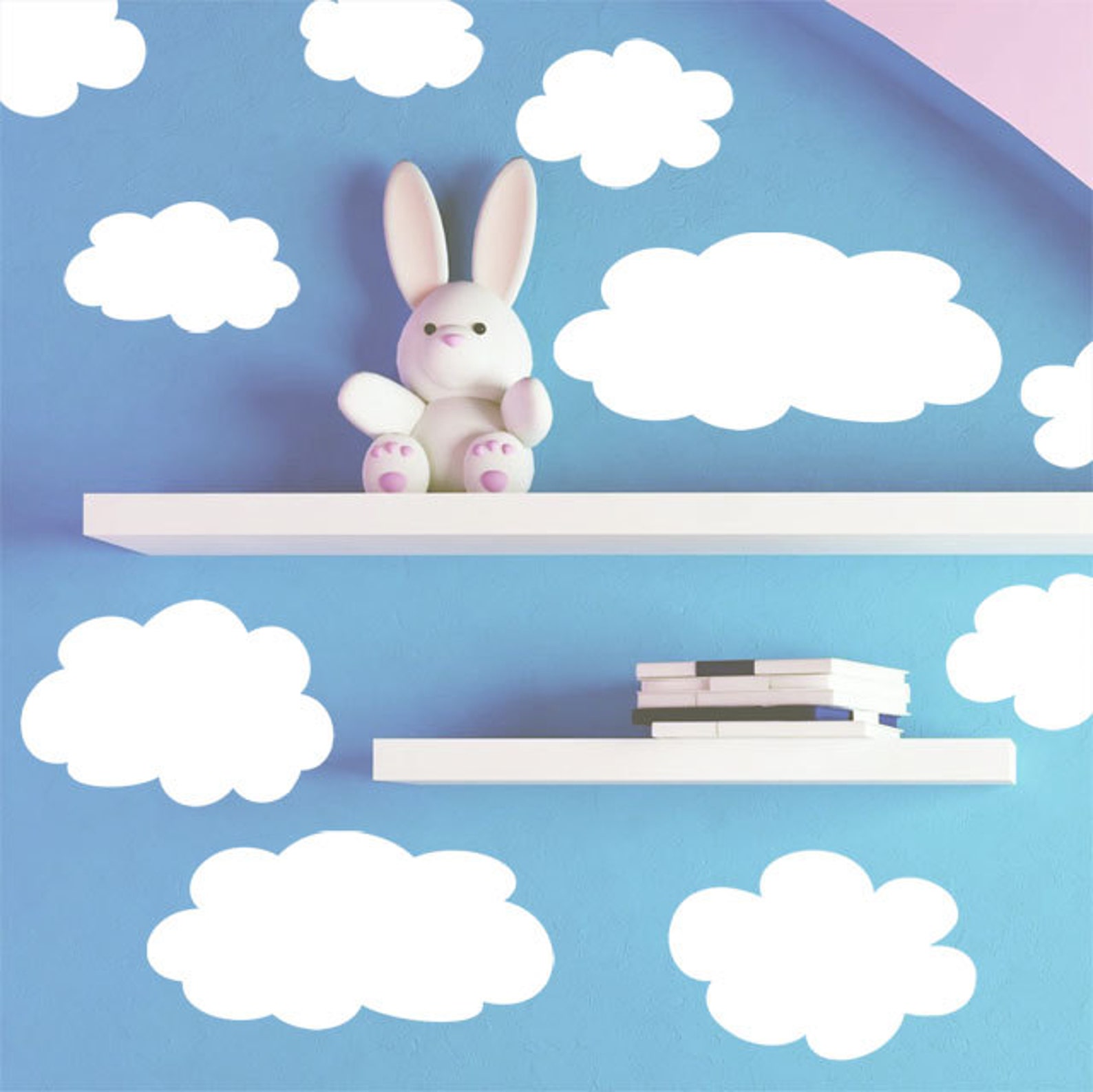 Cute & Fluffy Cloud Wall Decals for Nursery Rooms | Etsy