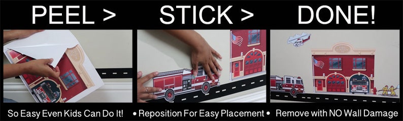 Fire Station Brigade Wall Decals Fire Truck Vehicles Wall | Etsy