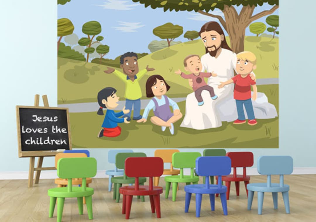 Jesus Love the Kids Church Wall Mural ~children's Religious Ministry ...