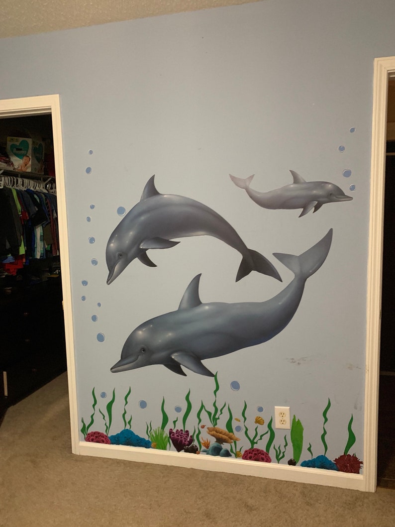 Dolphin Wall Decals Kids Room Decor Stickers Ocean Mural Sea | Etsy