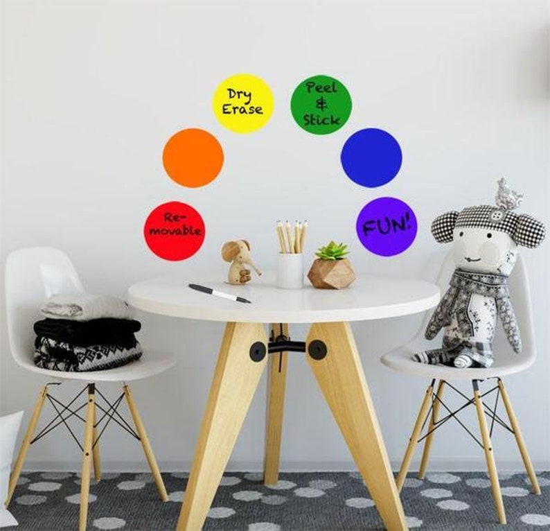 Rainbow Dot Dry Erase Wall Decals - Etsy