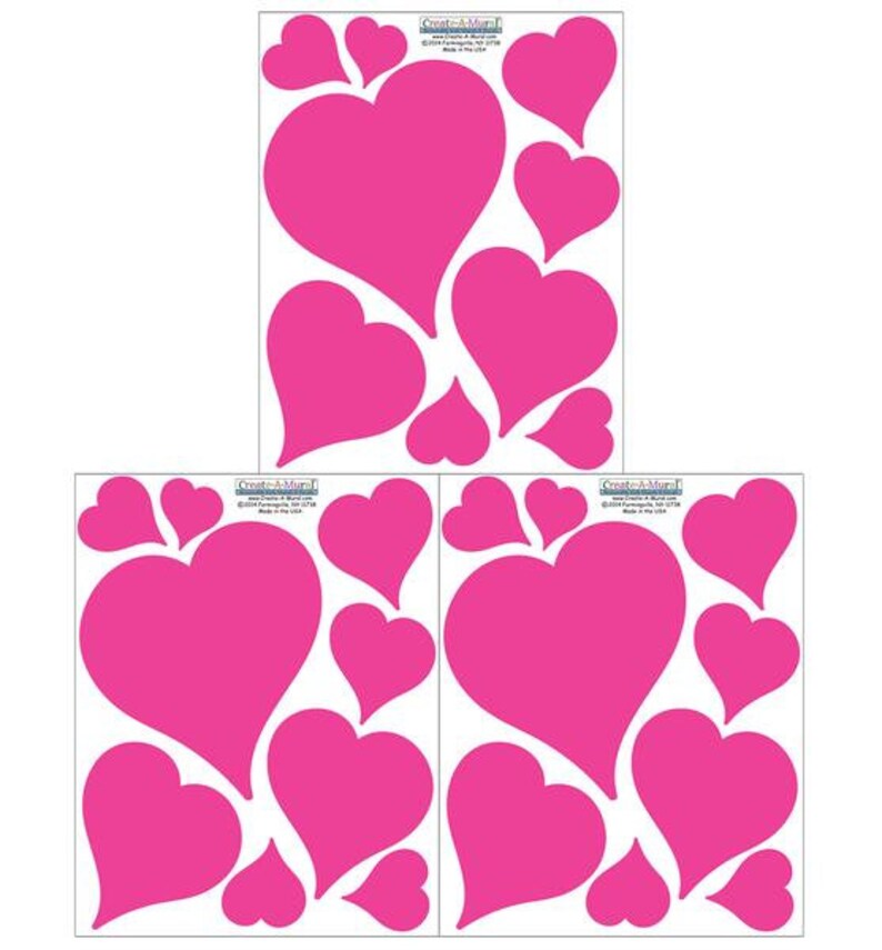 Heart Wall Decals ~girls Room Stickers (pink) - Etsy