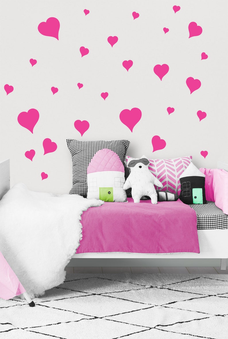 Heart Wall Decals Best Heart Shape Sticker for Girls Room - Etsy