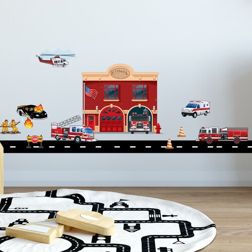 Fire Station Brigade Wall Decals Fire Truck Vehicles Wall - Etsy