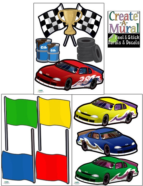 Boys Wall Stickers Race Car Wall Decals Boy Room Decor - Etsy