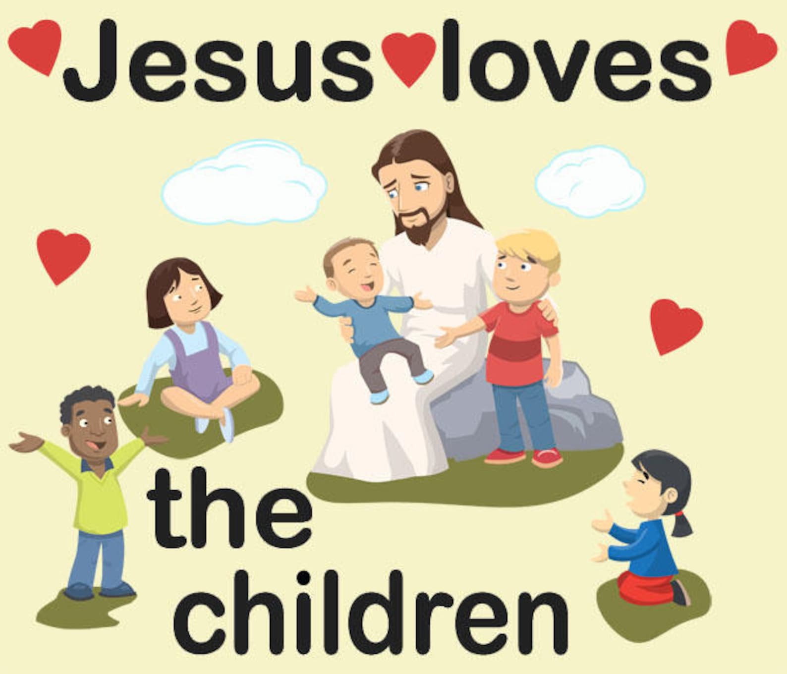 Kids Wall Decals, Church Wall Decor, Jesus and the Children Wall ...