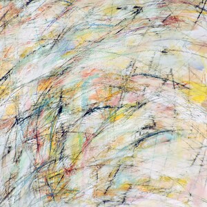 Untitled B 8-31-14 abstract Expressionist Painting, Gold, White, Blue ...