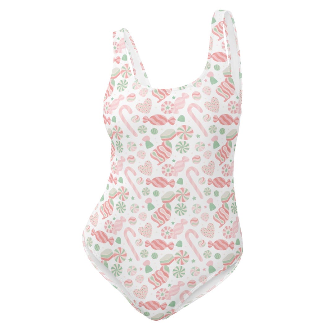 Women’s Christmas Candy Swimsuit • Pastel Holiday Bathing Suit ...