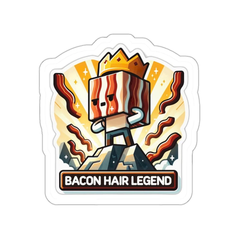 Bacon Hair Legend Sticker - Funny Roblox Meme Gamer | Blocky Character ...