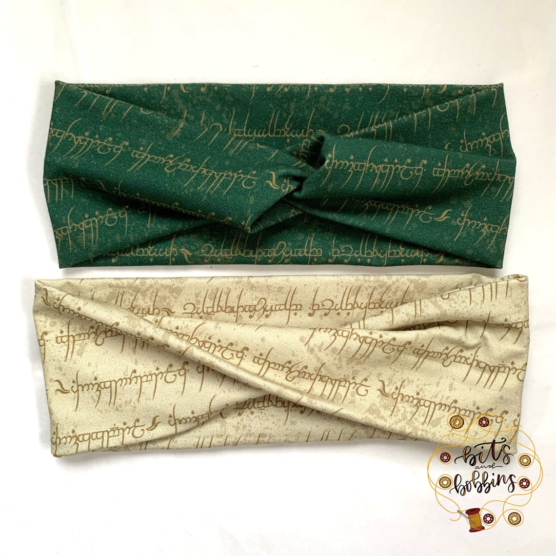 Elvish Script Adult Headband Twisted Crossover Foldover - Etsy