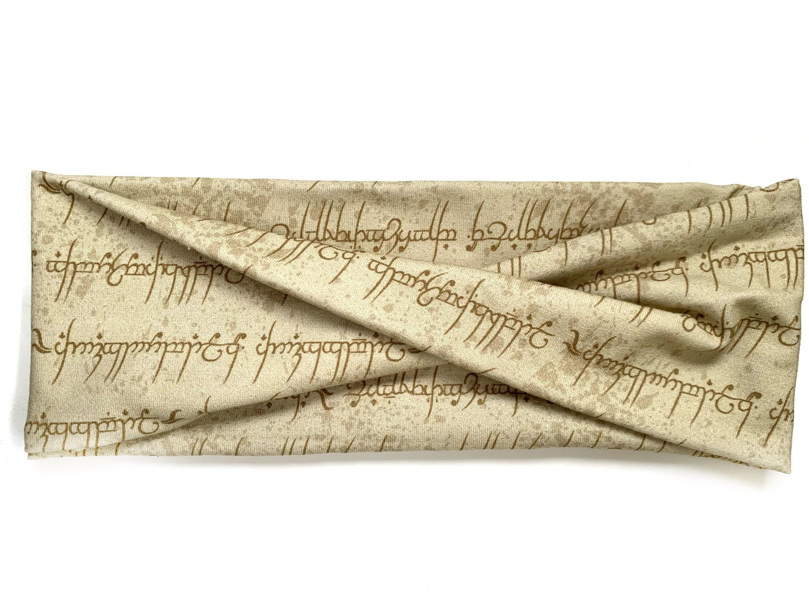 Elvish Script Adult Headband Twisted Crossover Foldover - Etsy