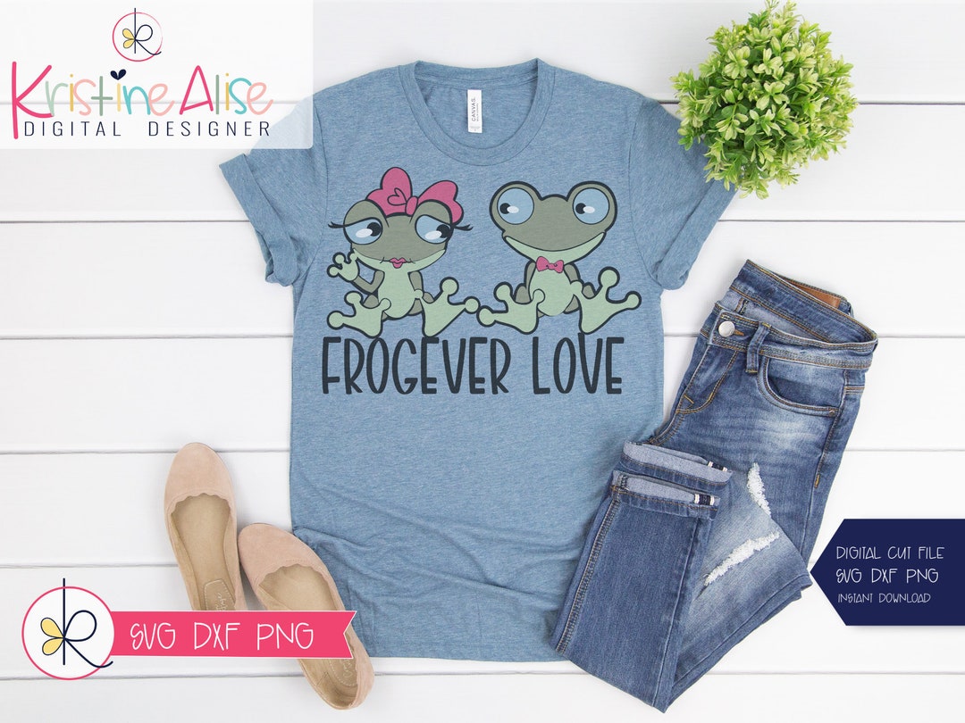 Frogever Love SVG /cute Frog With Bow Svg / Girl Frog Png / Shirt ...