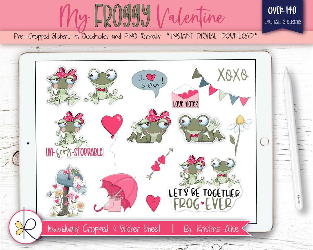 VALENTINE'S DAY Digital Stickers for Goodnotes Digital Planner 2023 ...