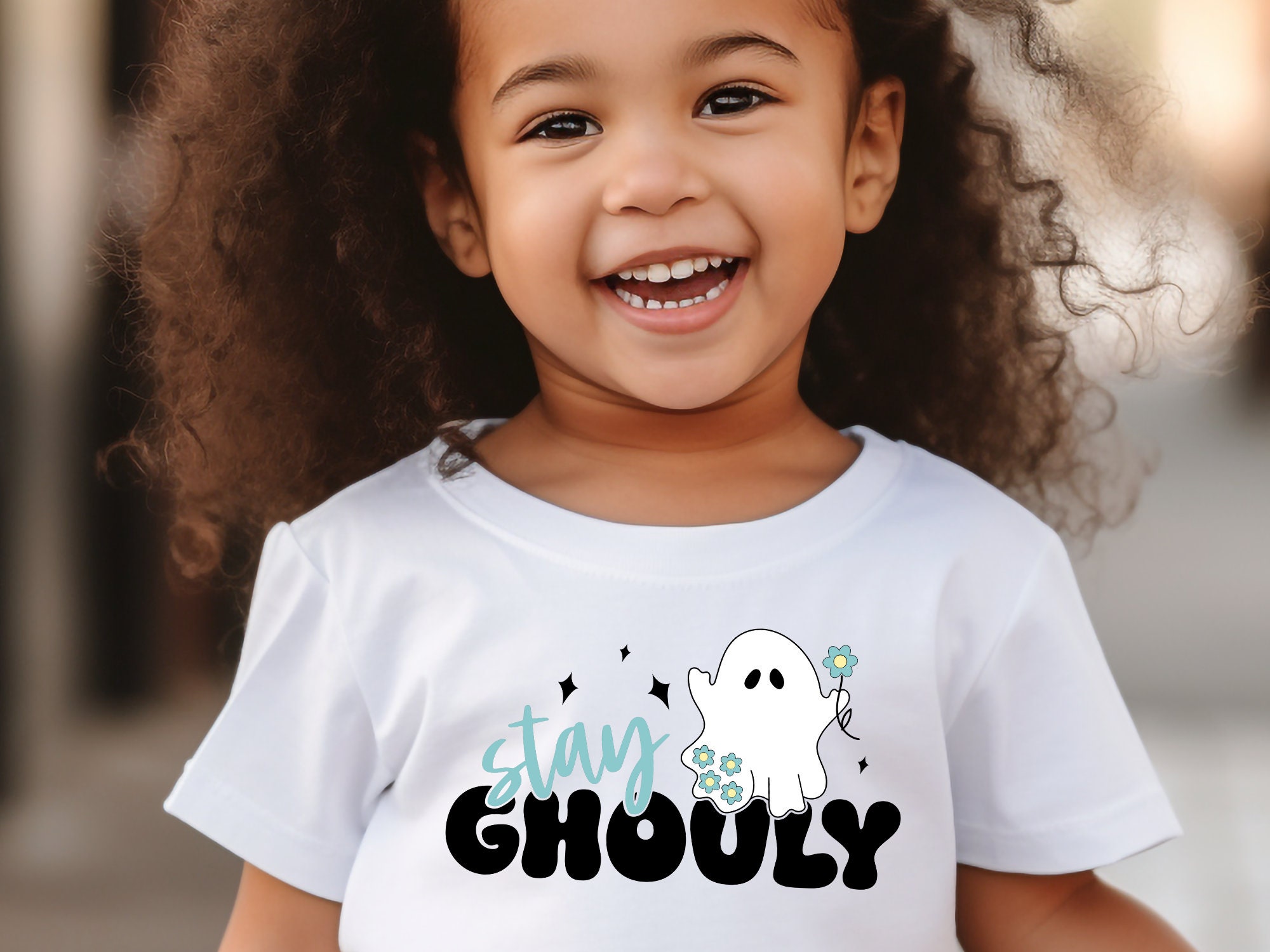 Stay Ghouly Svg Png, Commercial Use, Cute Ghost Svg, Flower Ghost Svg ...