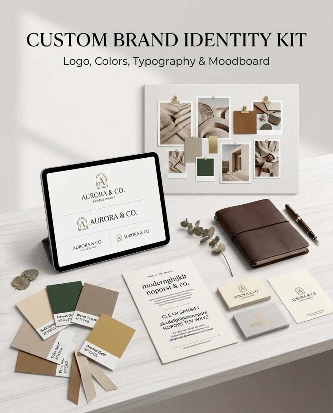 Custom Brand Identity Kit | Logo, Color Palette, Typography, Moodboard ...