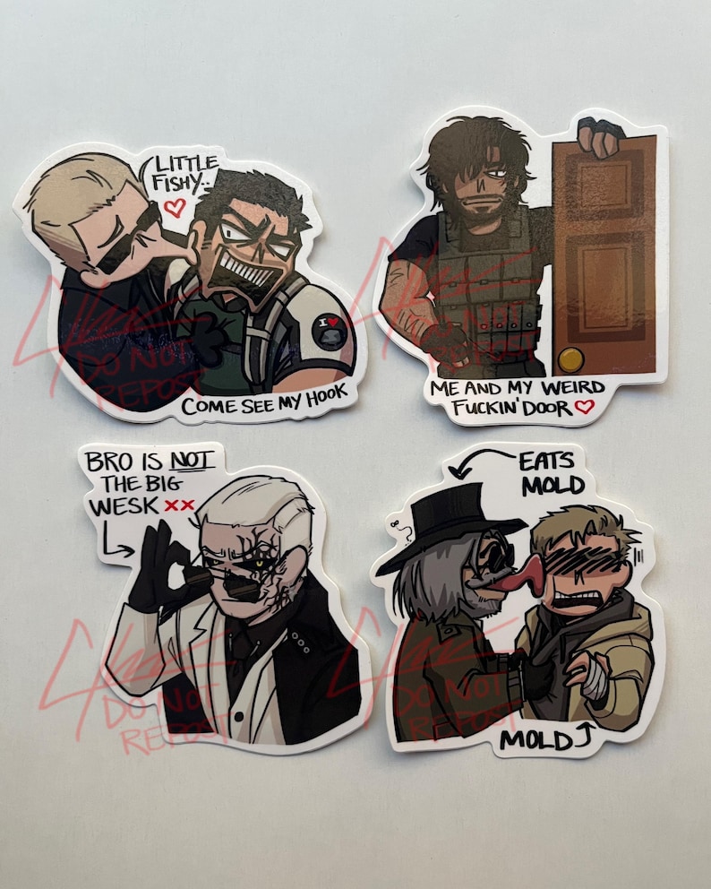 Resident Evil Meme 3" Stickers | Albert Wesker, Chris Redfield, Carlos ...