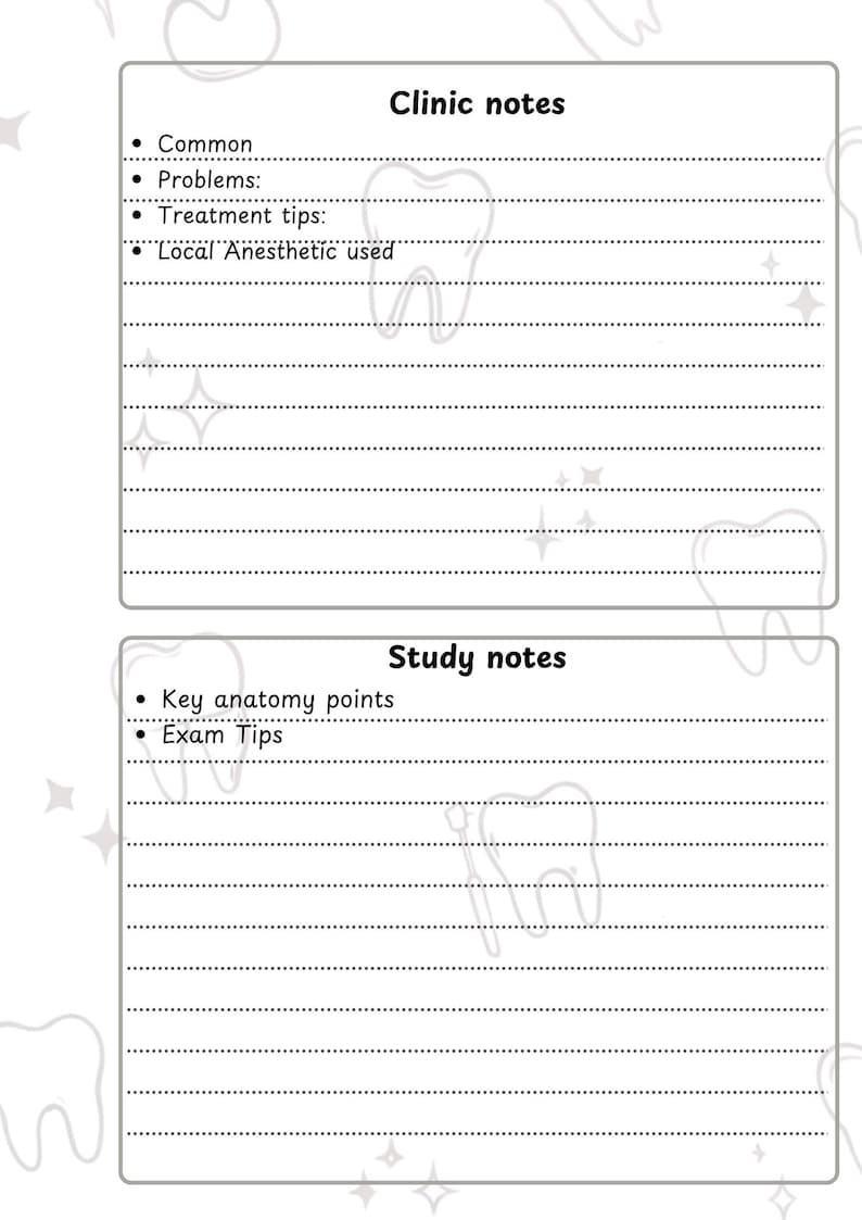 Dental Anatomy Workbook | Printable PDF | Tooth Anatomy Notes | Study ...