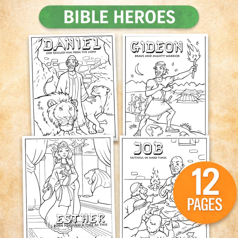 Bible Heroes Colouring Pages Printable | Christian Kids Activity ...