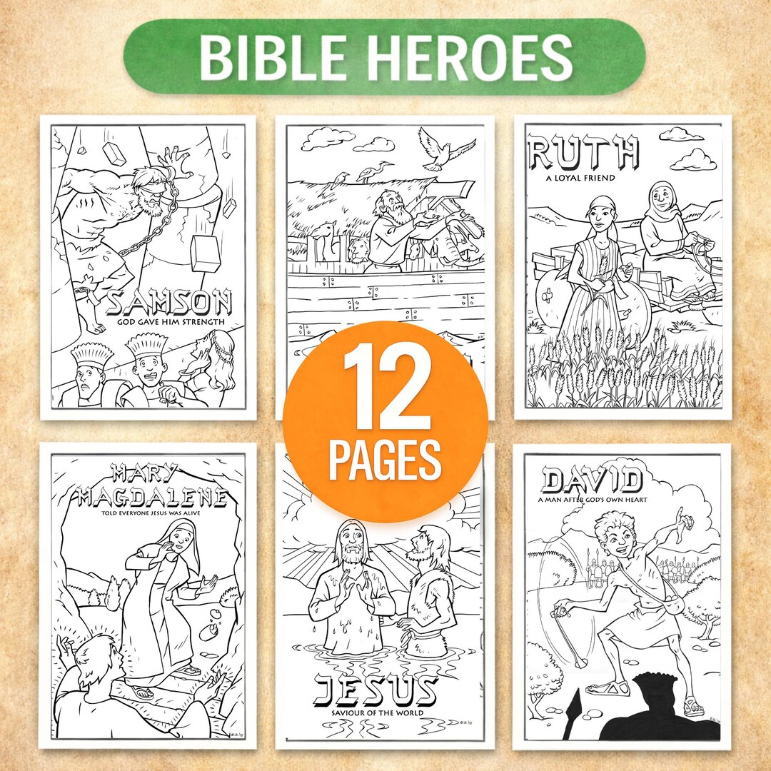 Bible Heroes Colouring Pages Printable | Christian Kids Activity ...