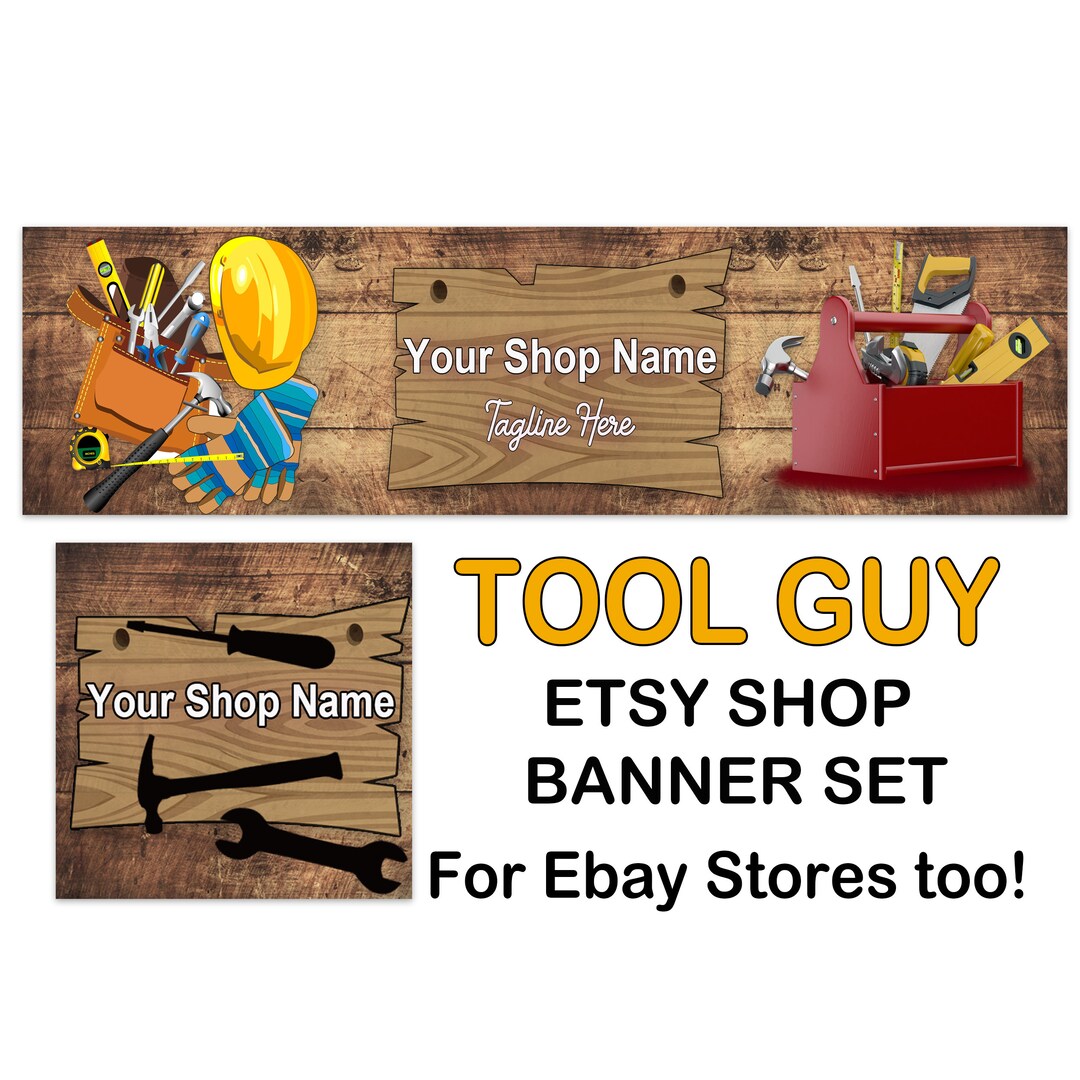 TOOL GUY Esty Banner Set, Tool Shop Banner,men's Banner,guy Etsy ...