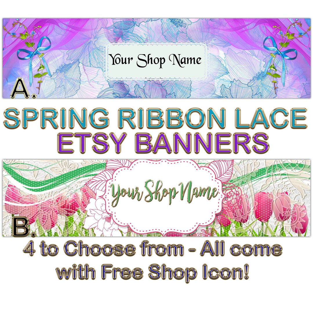 SPRING LACE RIBBON Banners,colorful Spring Banners,ribbon Banner,lace ...