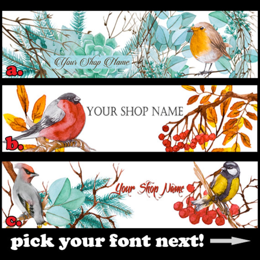 NATURE BIRD ETSY Large Cover Banner ,premade Nature Banner,etsy Shop ...