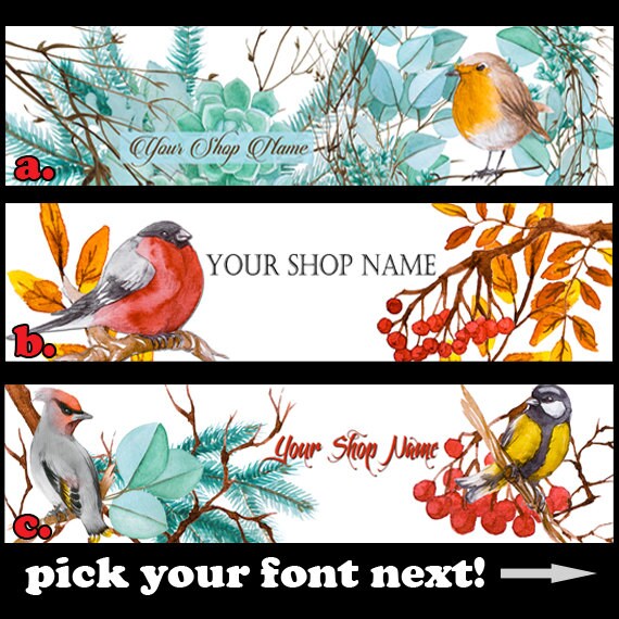 NATURE BIRD ETSY Large Cover Banner ,premade Nature Banner,etsy Shop ...