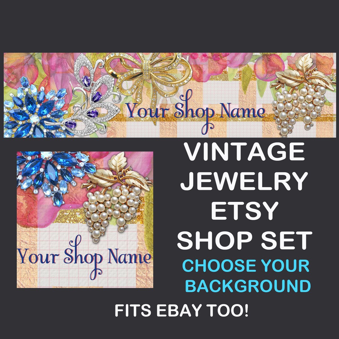 VINTAGE JEWELRY Banners,colorful Jewelry Banners,jewelery Banner ...