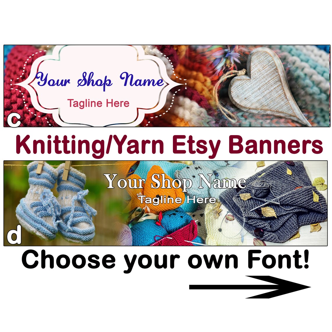 KNITTING/YARN Etsy Bannerknitting Premade Etsy - Etsy