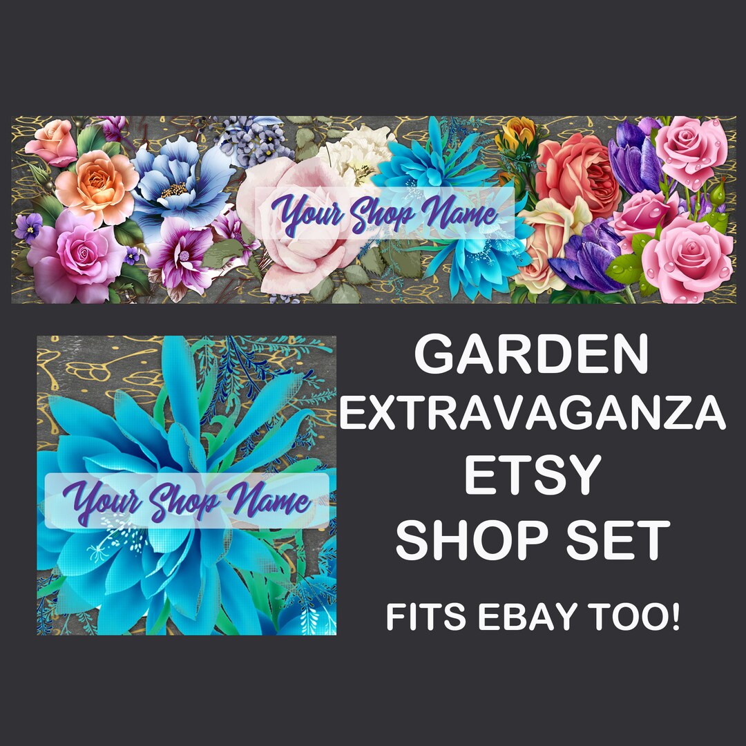 GARDEN EXTRAVAGANZA Etsy Banner Set,premade Elegant Etsy Banner,etsy ...