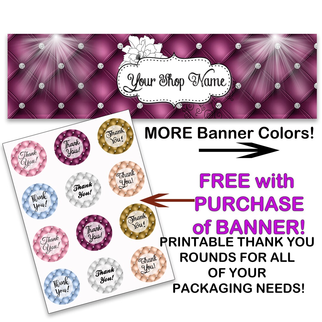 DIAMOND TUFTED STYLING Etsy Large Cover Banner Set/elegant Premade Etsy ...