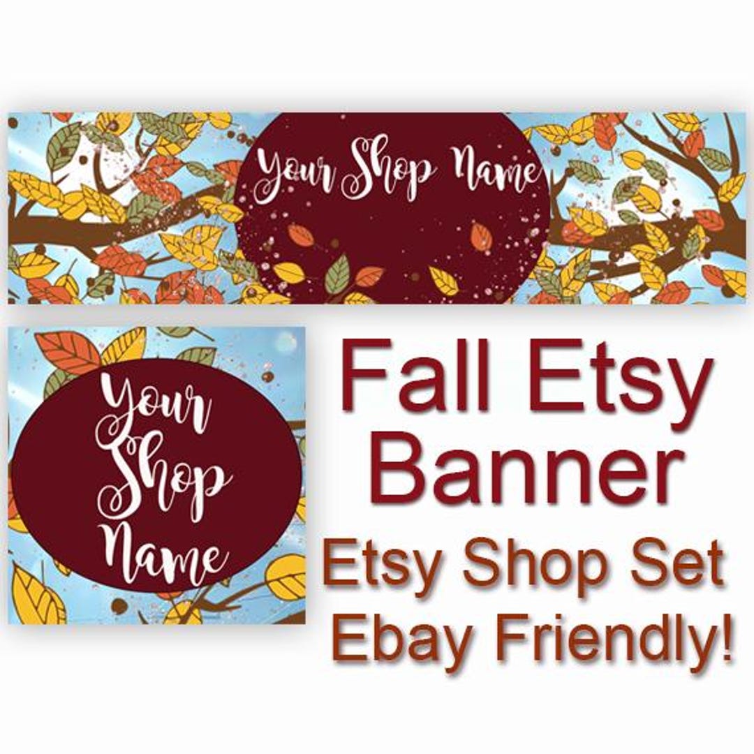 COLORFUL Autumn/fall Etsy Banner Set,premade Elegant Fall Etsy Banner ...