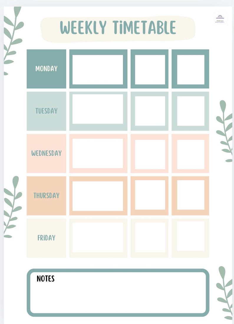 Editable Weekly Homeschool Planner | Printable PDF | Canva Template ...