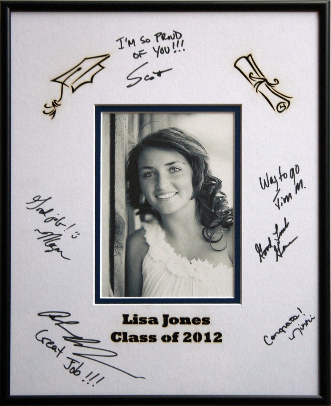 Custom Personalized Graduation Signature Mat and Frame - Etsy