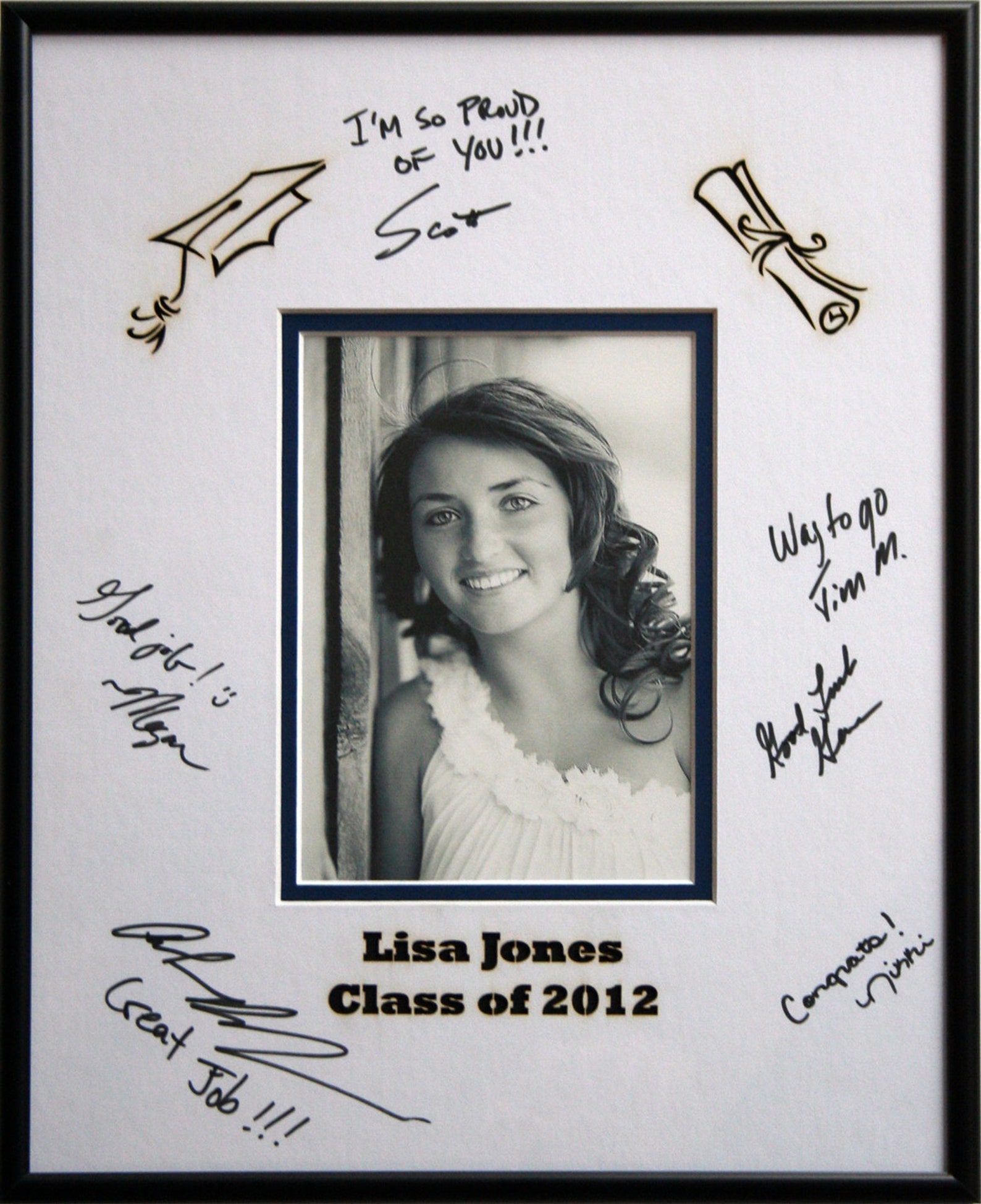 Custom Personalized Graduation Signature Mat and Frame - Etsy