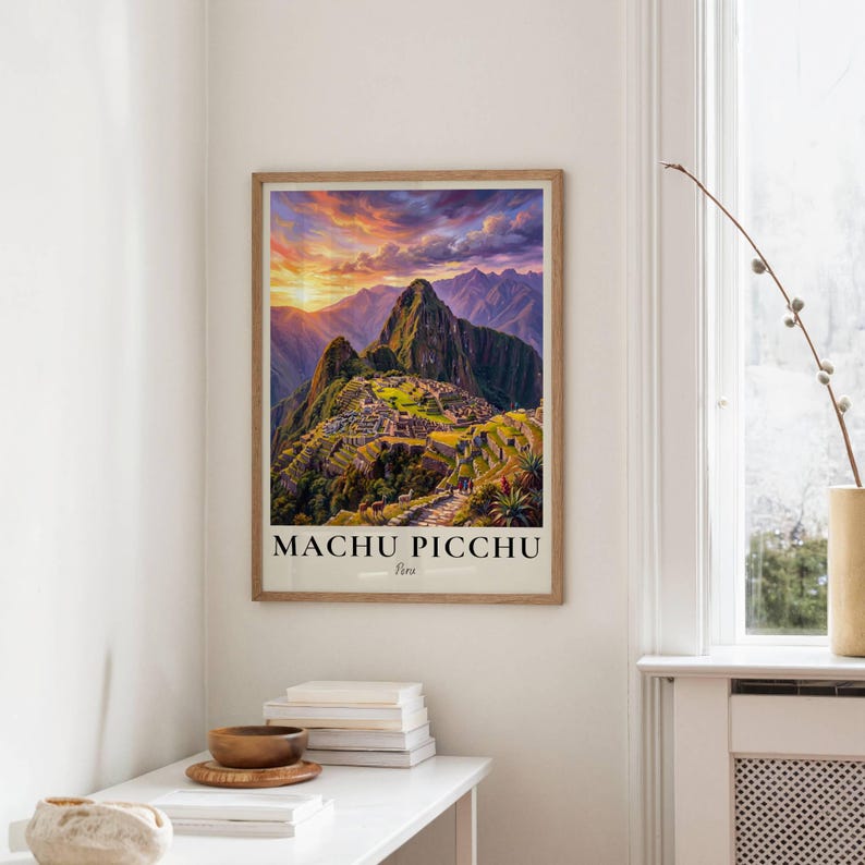 Machu Picchu Travel Poster | Peru Wall Art Print | Painterly Style ...