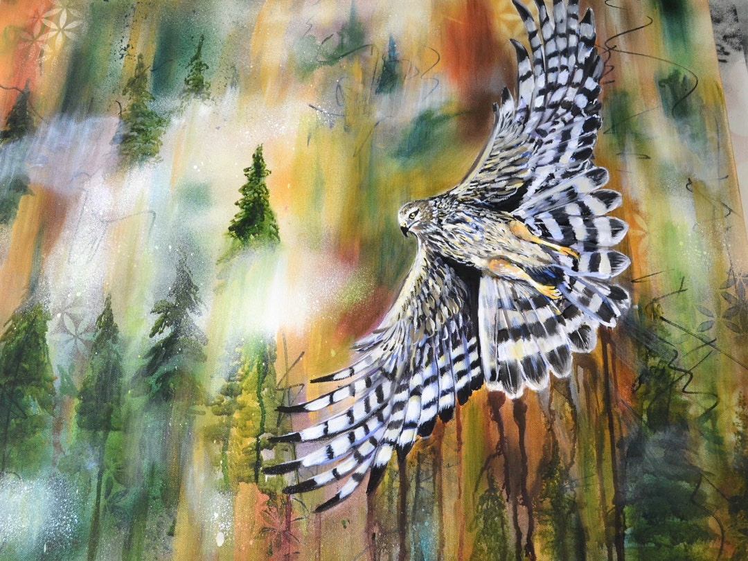 Soaring Hawk Original Painting - Etsy