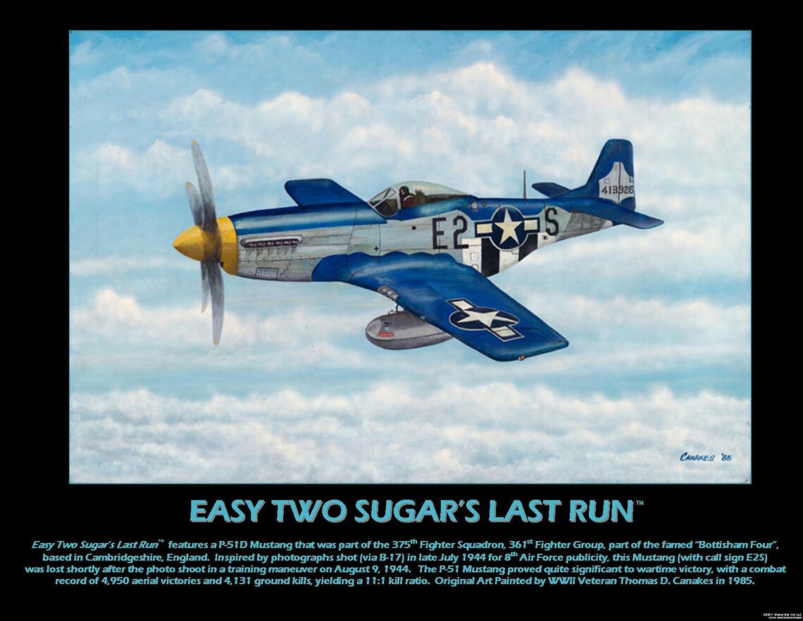 WWII Military Planes Poster of P-51 Mustang - Etsy