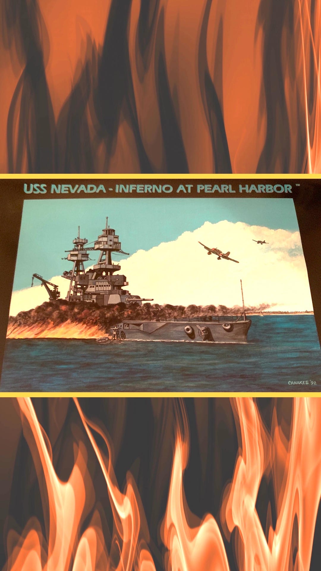 USS Nevada - Inferno at Pearl Harbor | WWII Art | World War II | Navy ...