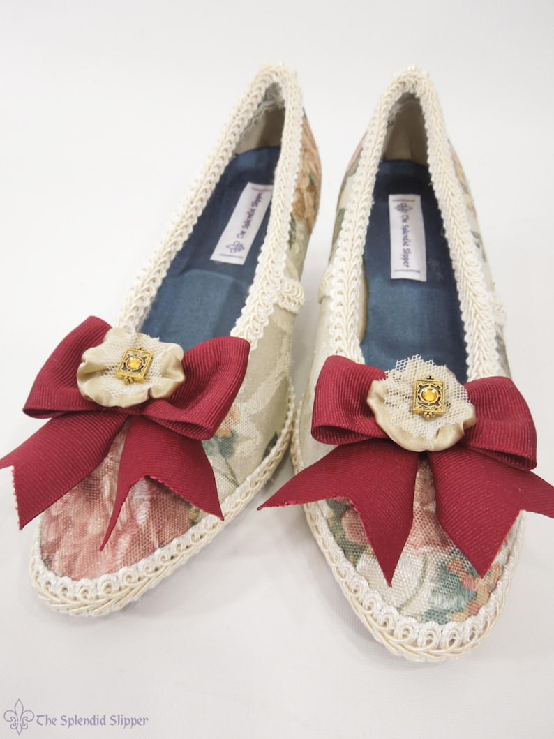 Floral Damask Rococo Heels: Marie Antoinette Cosplay Shoes (6.5M-7M) - Etsy
