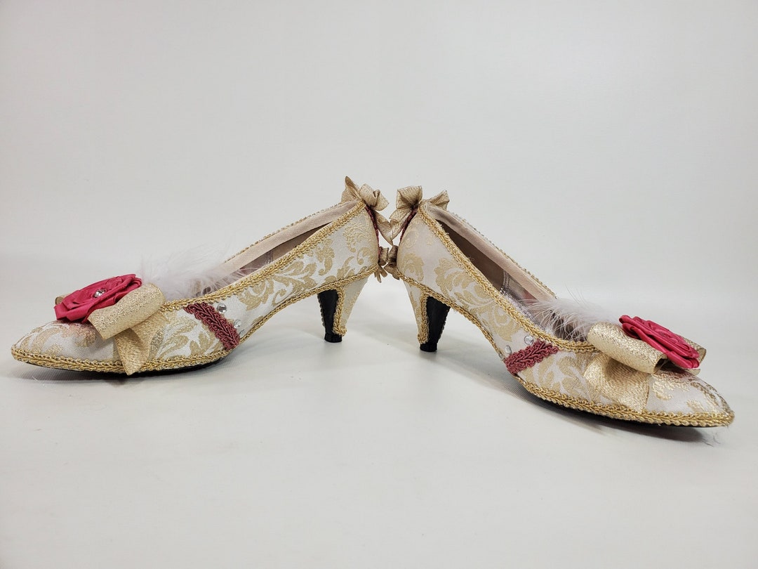 Hand-decorated Rococo Heels: Gold Damask Cosplay Shoes (size 8M, 8.5M ...